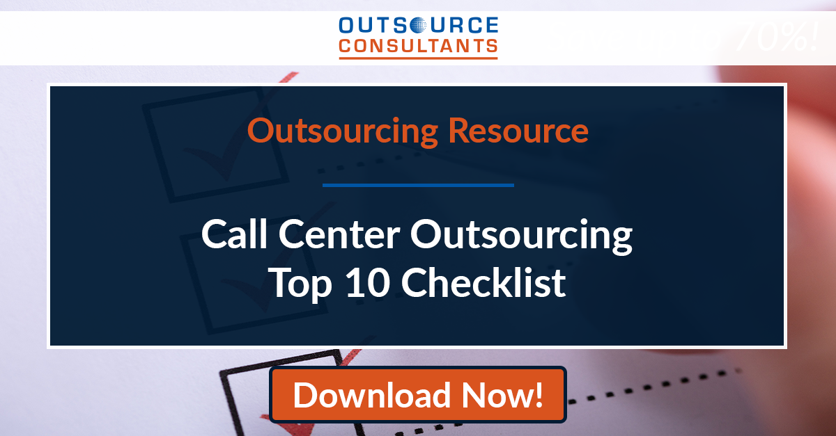 Call Center Outsourcing Top 10 Checklist Outsourcing Resources